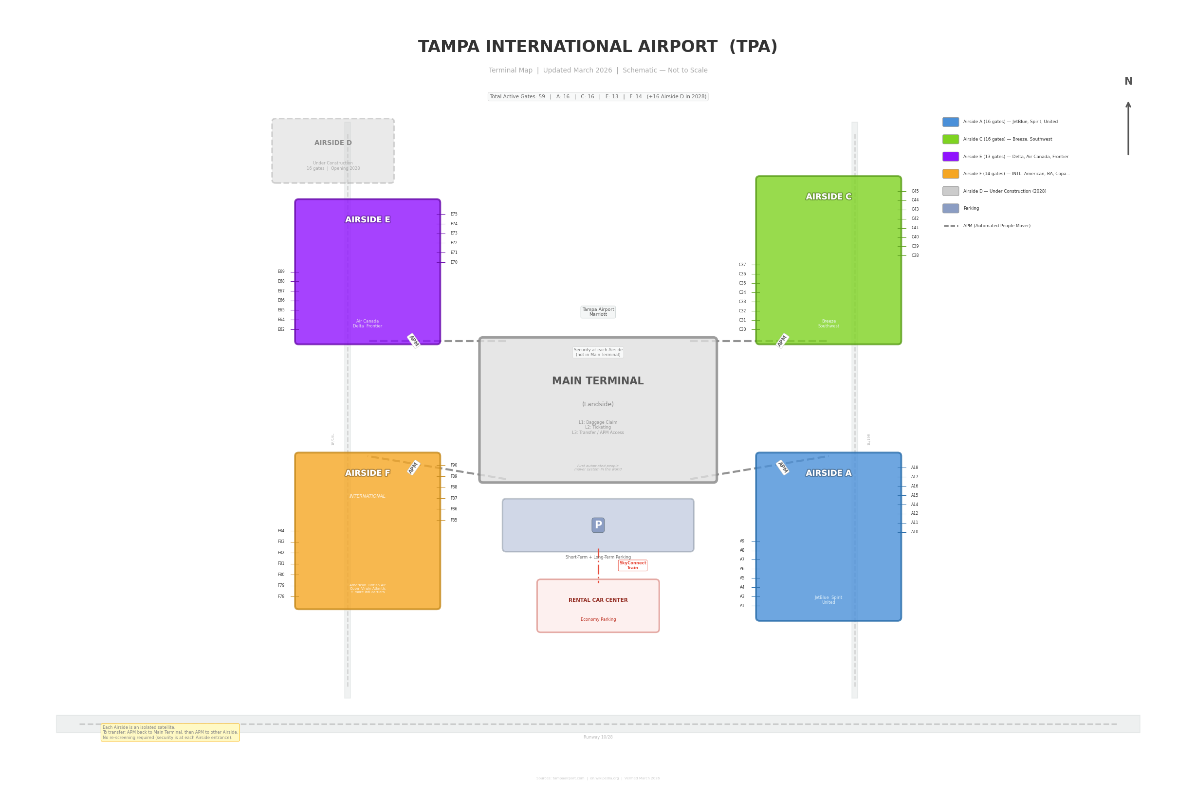 Tampa Airport Map 2026 — TPA Terminal & Airside Guide